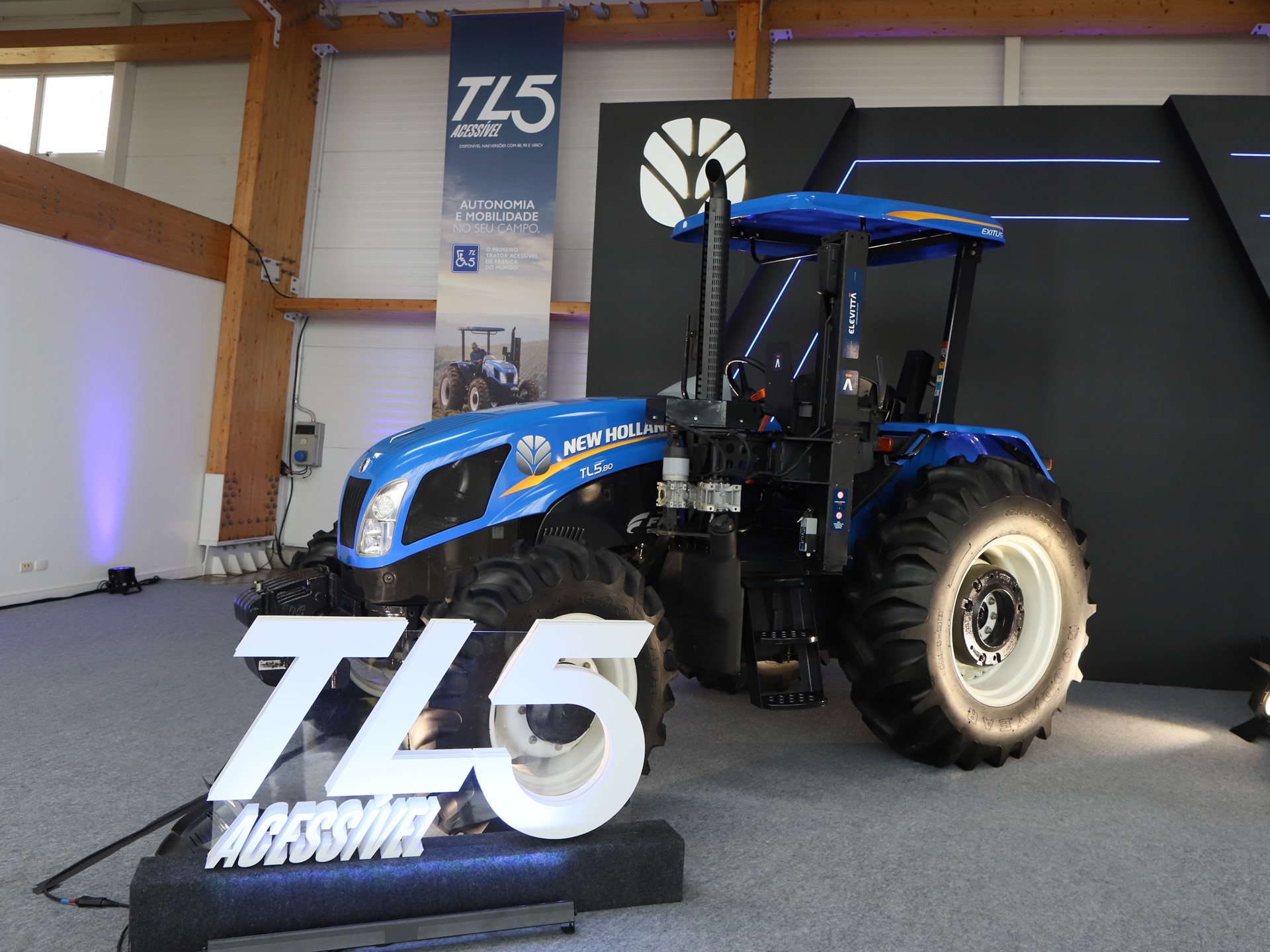 The TL5 Accessible Tractor on stage at its launch event