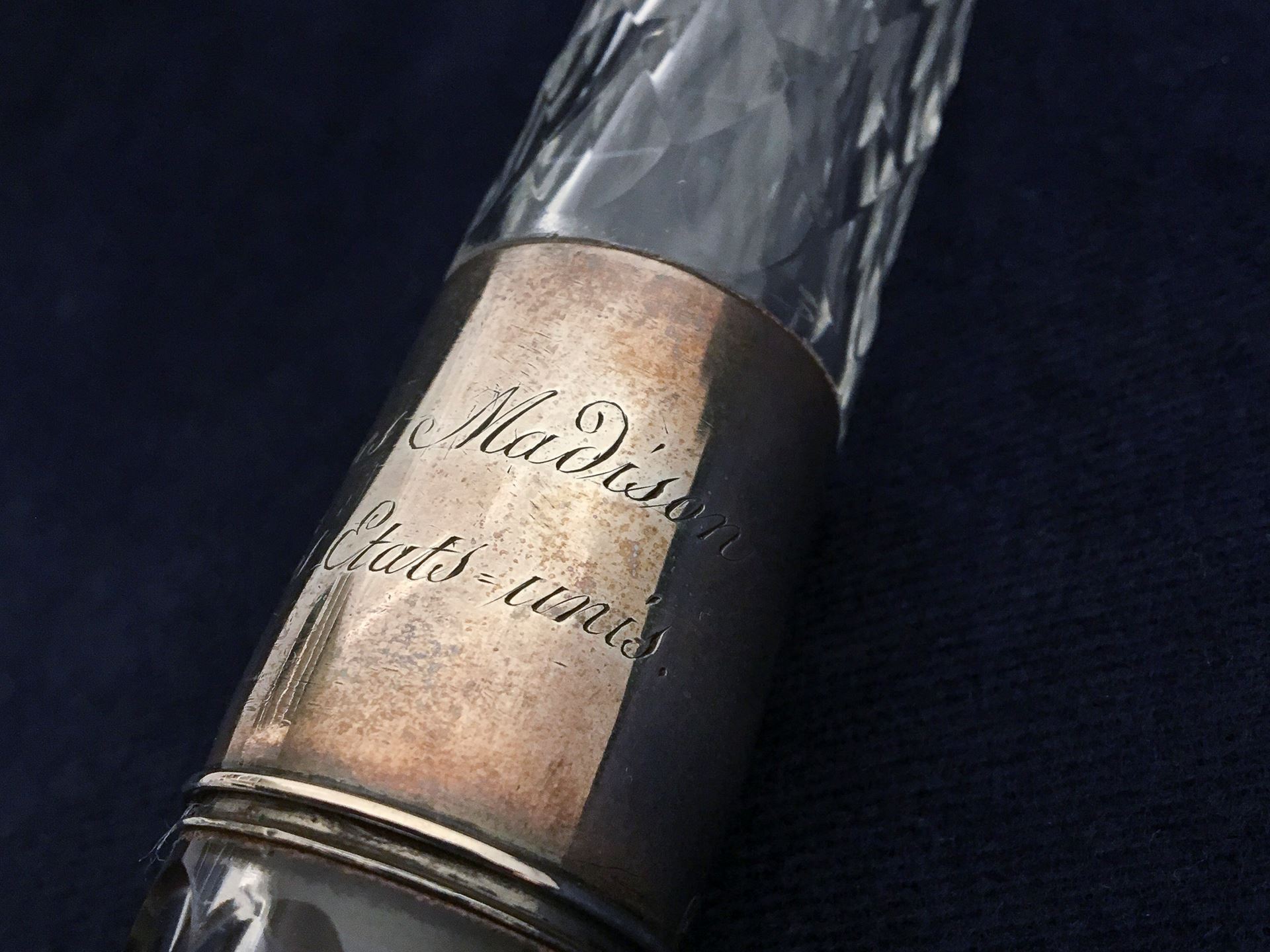 James Madison's Crystal Flute Detail