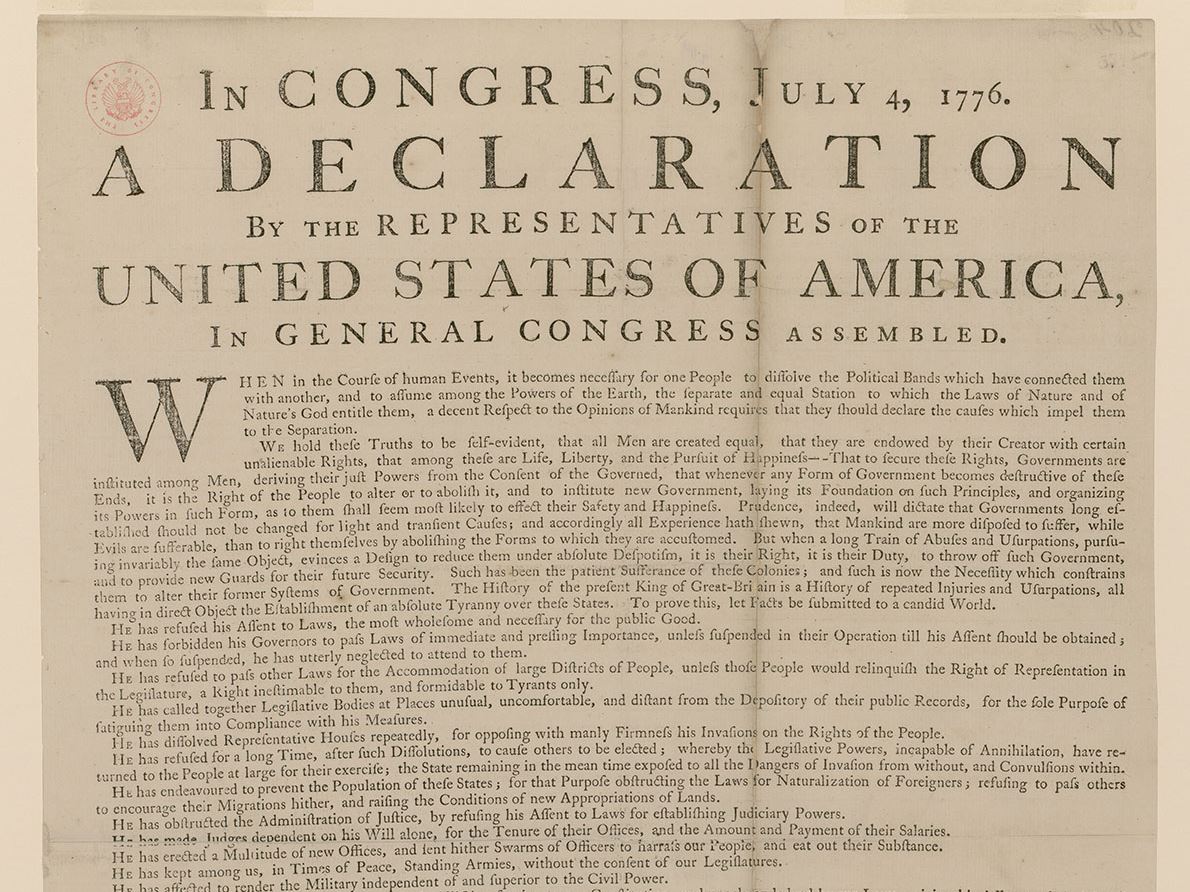 Washington’s Copy of the Declaration of Independence