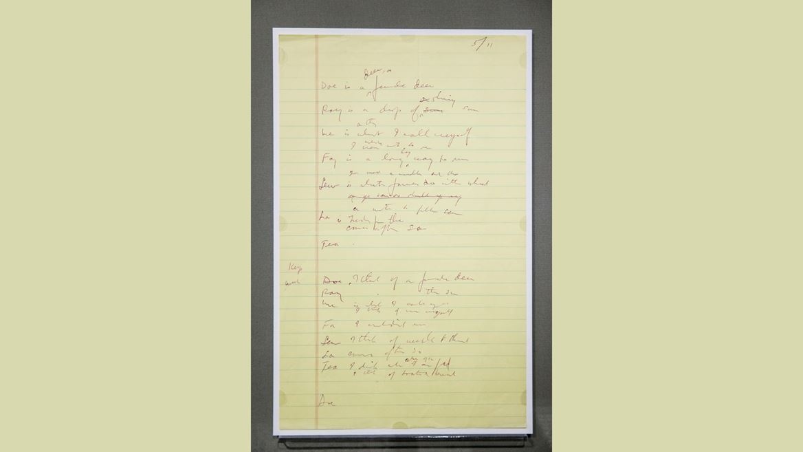 Lyric sheet and script for “Do-Re-Mi” from The Sound of Music, 1959