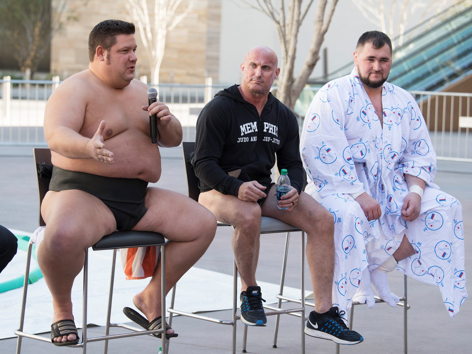 Dan Kalbfleisch, Robert Daniel and Soslan Gagloev describe sumo wrestling