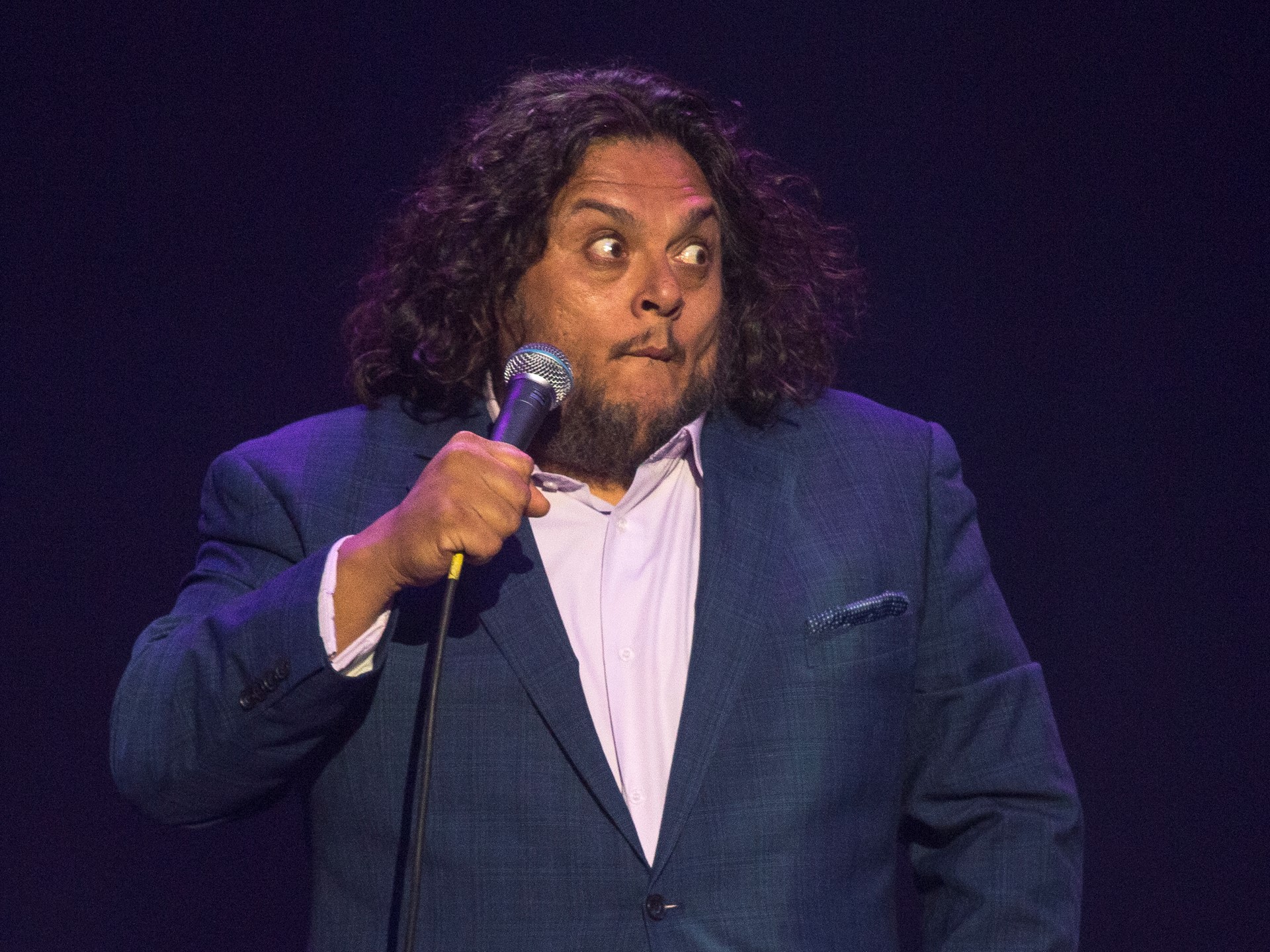 Comedian Felipe Esparza entertains the crowd in a packed house at The Joint