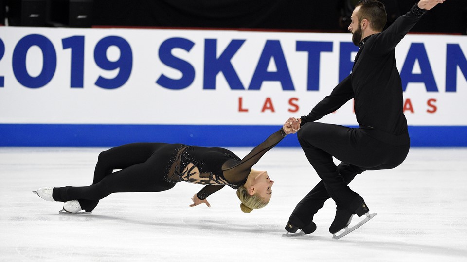 Ashley Cain-Gribble and Timothy Leduc of the United States perform