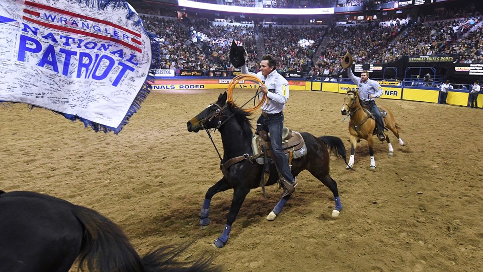 Final: Team roping champions Cody Snow and Wesley Thorp