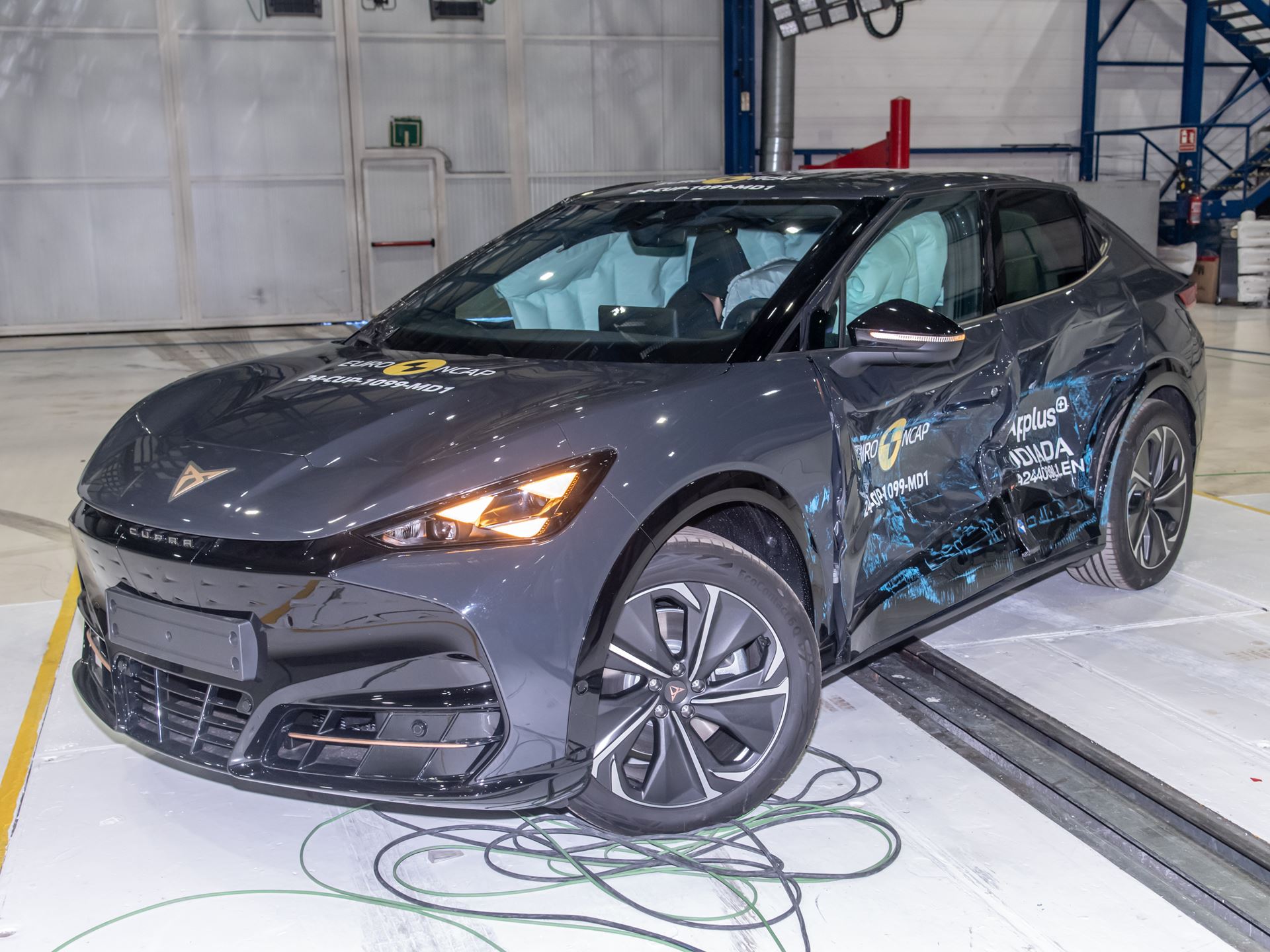 Cupra Tavascan - Side Mobile Barrier test 2024 - after crash