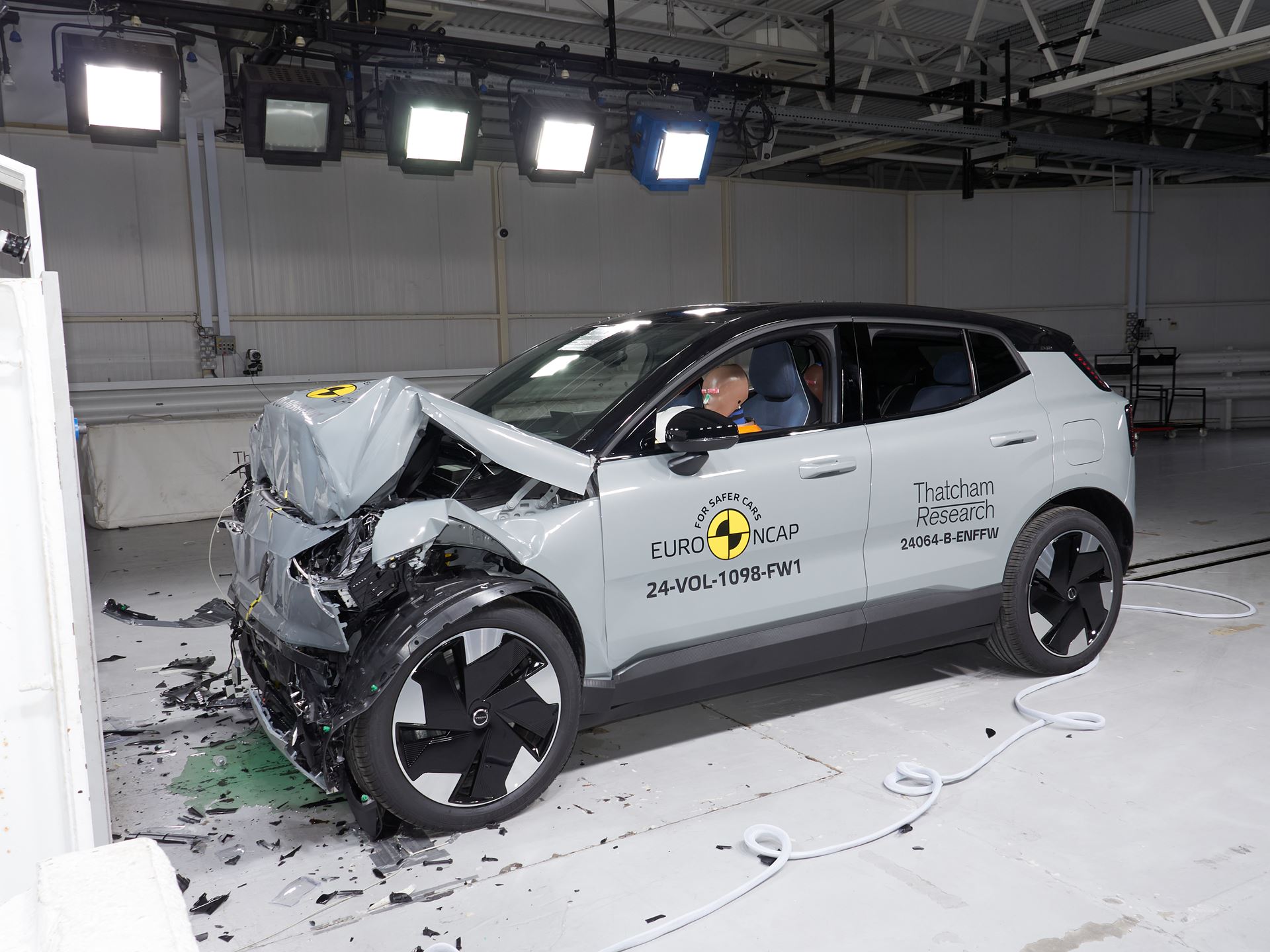 Volvo EX30 - Full Width Rigid Barrier test 2024 - after crash