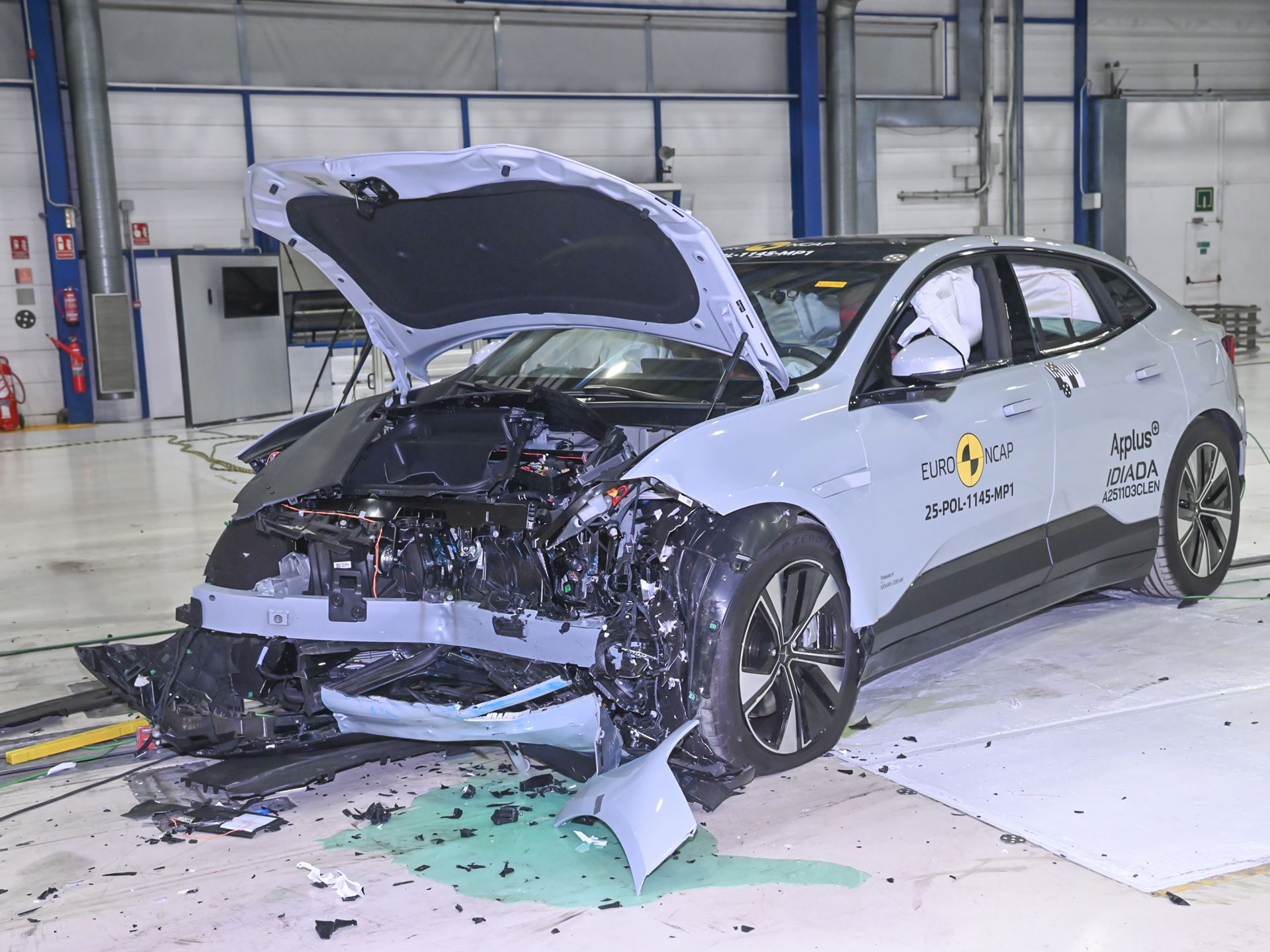 Polestar 4 - Mobile Progressive Deformable Barrier test 2025 - after crash