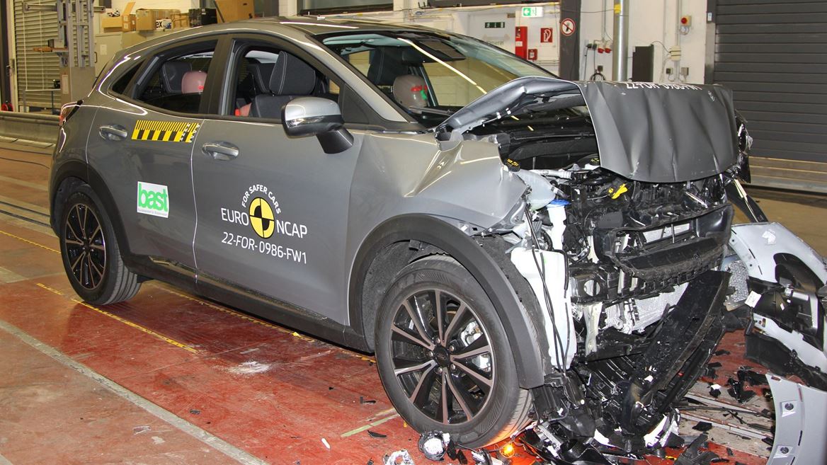 Ford Puma - Full Width Rigid Barrier test 2022 - after crash