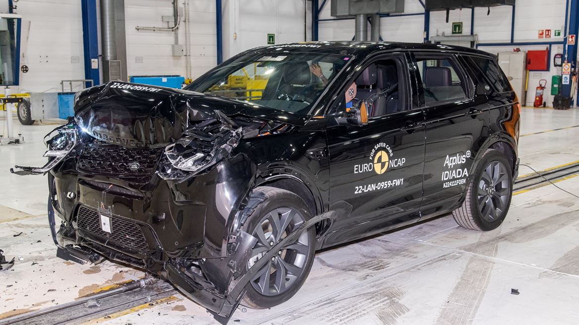 Land Rover Discovery Sport - Full Width Rigid Barrier test 2022 - after ...