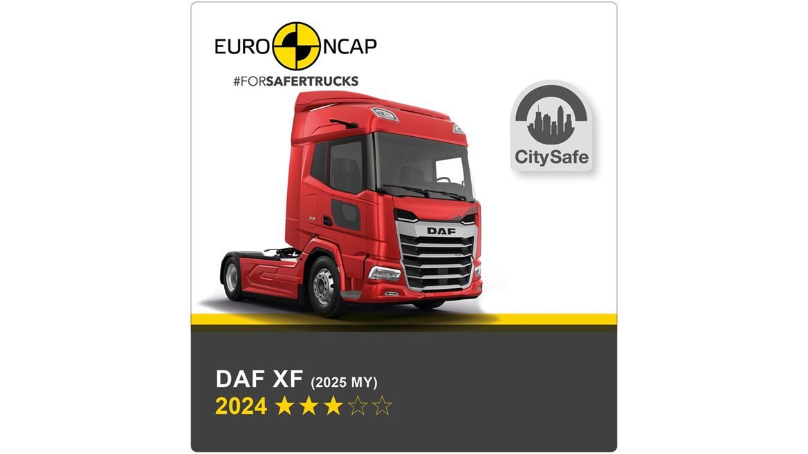 DAF XF (2025 MY) Euro NCAP Commercial TRUCK SAFE Results 2024